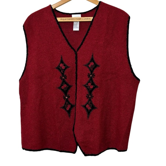 Koret | Sweaters | Vintage Wool Blend Koret Ribbon Rose Embroidered ...